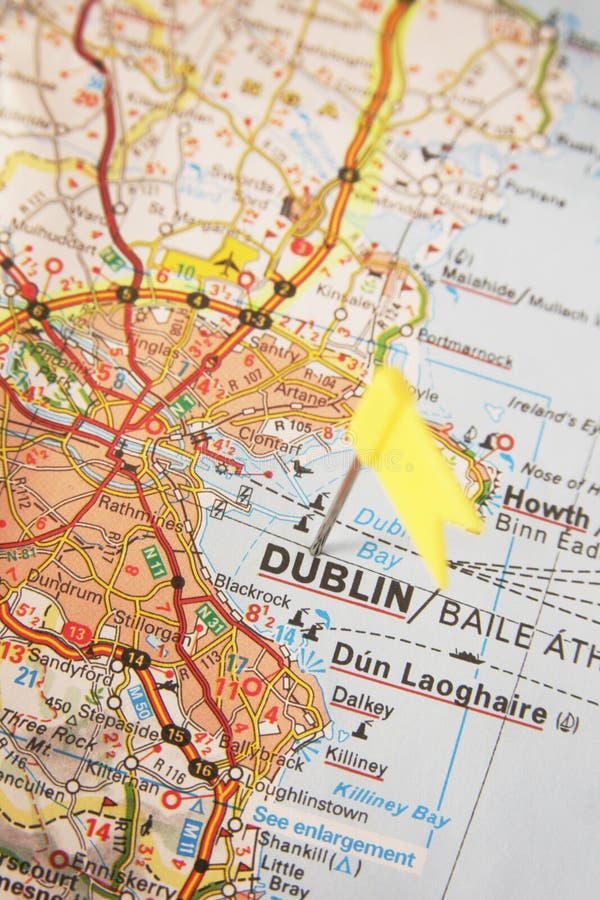 Dublin on a map stock image. Image of target, increased - 22139573