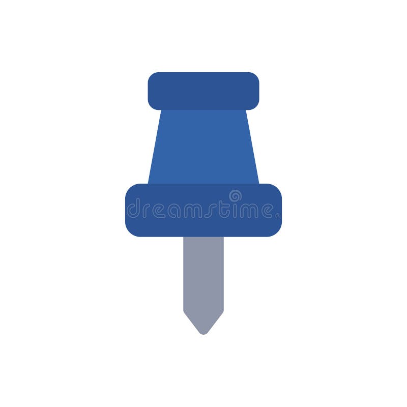 Push Pin Element Office Flat Icon Design Stock Vector - Illustration of ...