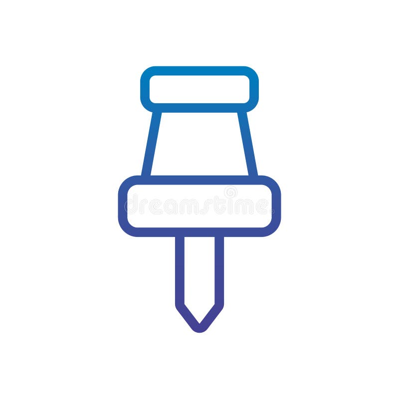 Push Pin Element Office Line Gradient Design Stock Vector ...