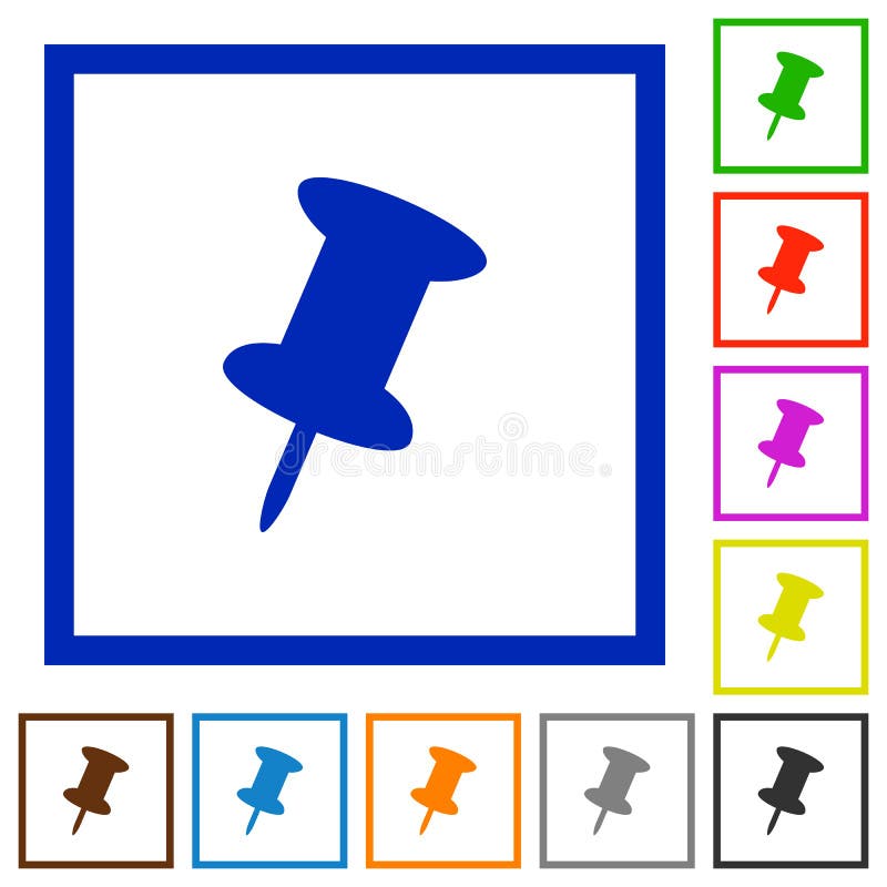 Push pin flat framed icons stock vector. Illustration of design - 186535266 Push pin flat framed icons stock vector. Illustration of design - 186535266