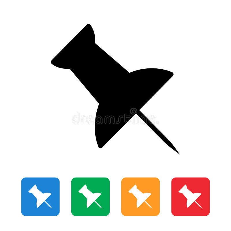 Push pin flat icon design stock illustration. Illustration of pinch ... Push pin flat icon design stock illustration. Illustration of pinch ...