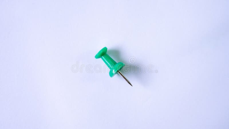 Push Pin, Green, White Background, Macro Photography Stock Photo ...