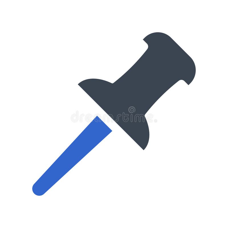 Push Pin Icon stock vector. Illustration of symbol, sign - 188063679