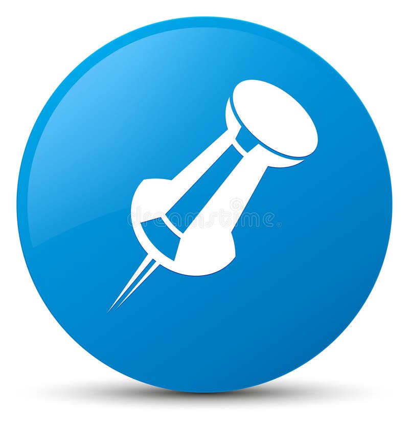 Push Pin Icon Cyan Blue Round Button Stock Illustrations – 8 Push Pin ...