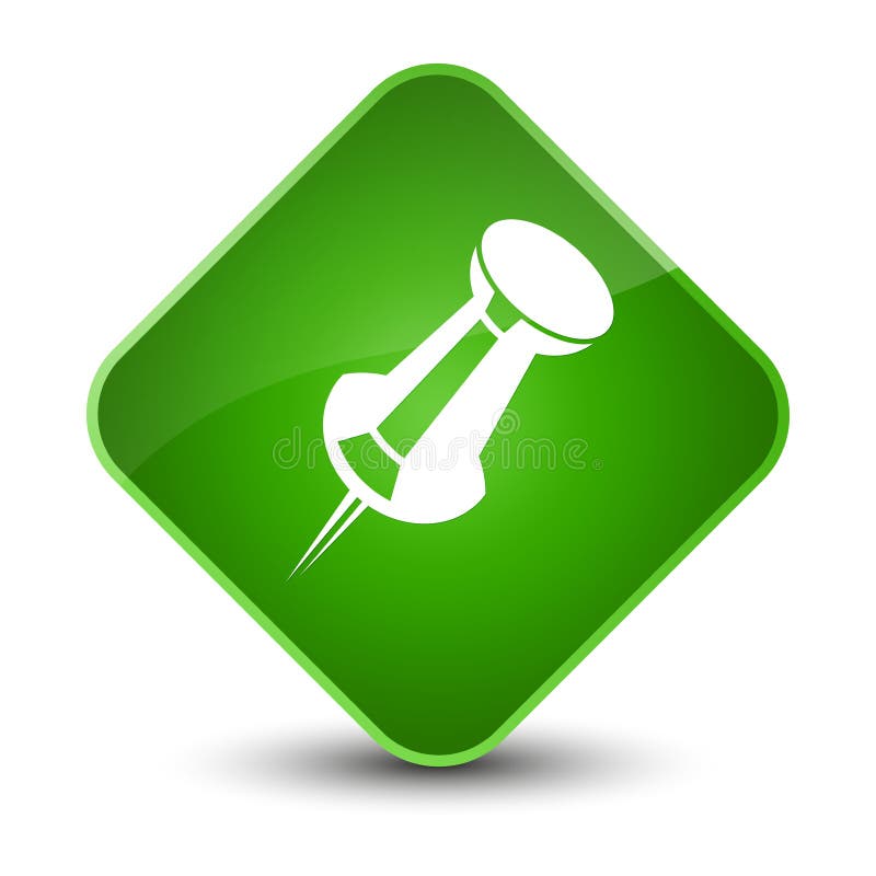 Push Pin Icon Elegant Green Diamond Button Stock Illustration ...