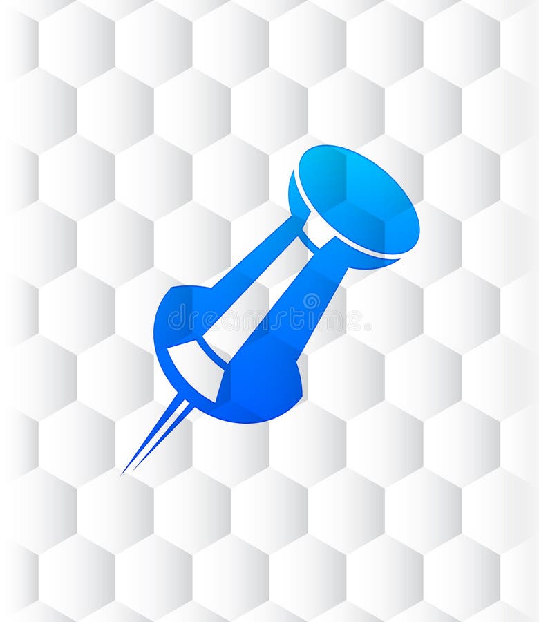 Push Pin Icon Hexagon Seamless Pattern Abstract White Background Stock ...