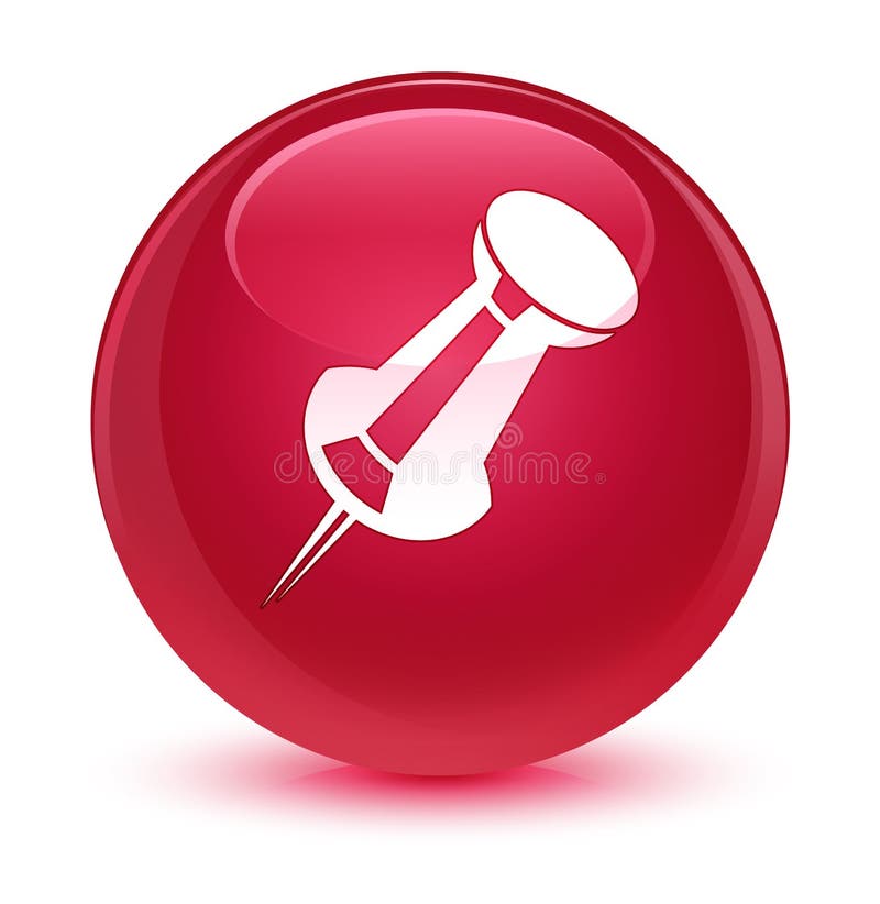 Push Pin Icon Glassy Green Round Button Stock Illustration ...