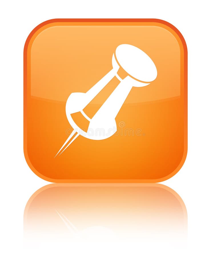 Push Pin Icon Special Orange Square Button Stock Illustration ...