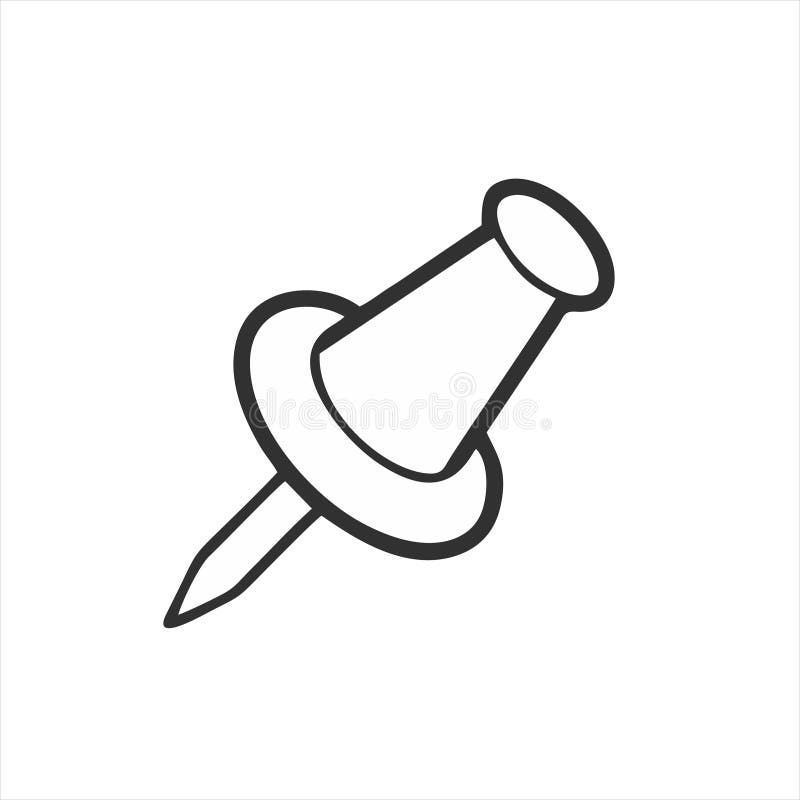 Push Pin Icon Isolated on White Background. Push Pin Icon in Trendy ...