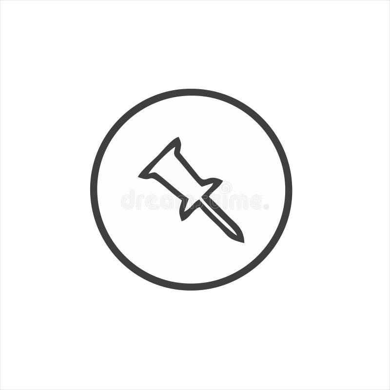 Push Pin Icon Isolated on White Background. Push Pin Icon in Trendy ...
