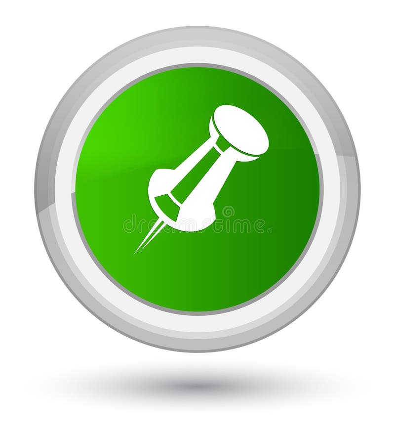 Push Pin Icon Prime Green Round Button Stock Illustration ...