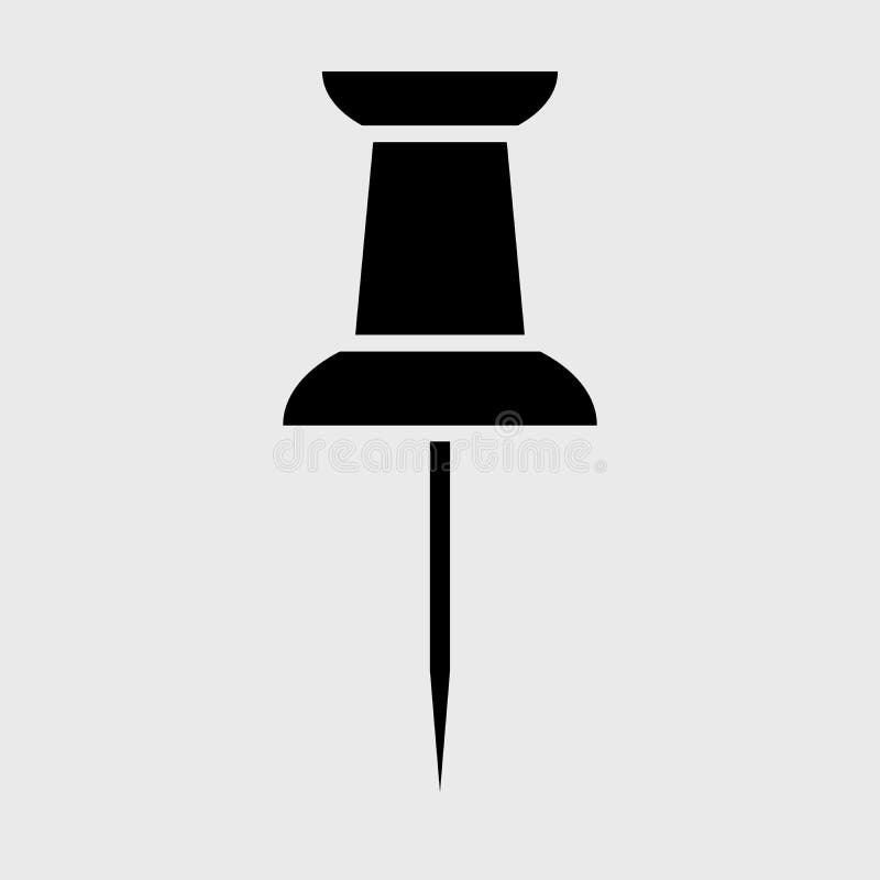 Push pin icon stock vector. Illustration of pictogram - 131929358