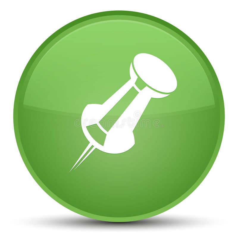 Push Pin Icon Special Soft Green Round Button Stock Illustration ...