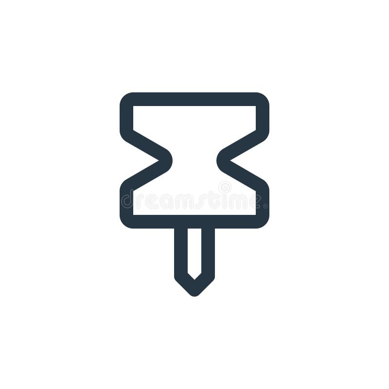 Push Pin Icon Vector from Business Concept. Thin Line Illustration of ...