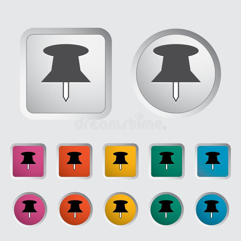 Push pin icon. stock vector. Illustration of design, graphic - 93393560