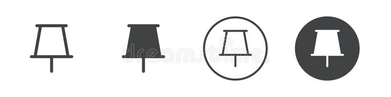 Push Pin Icon Vector Logo Outline Stock Vector - Illustration of clip ...