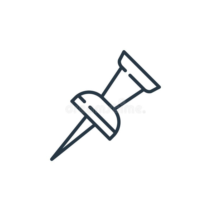 Push Pin Icon Vector from Office Concept. Thin Line Illustration of ...