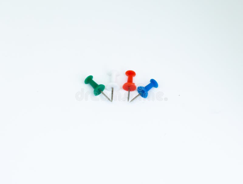 Push Pin on the Isolated White Background Stock Image - Image of ...