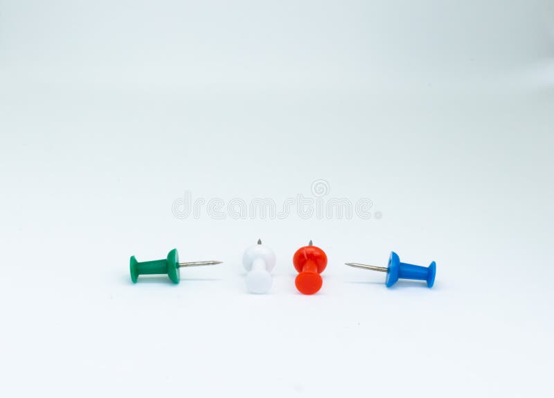 Push Pin on the Isolated White Background Stock Image - Image of paper ...