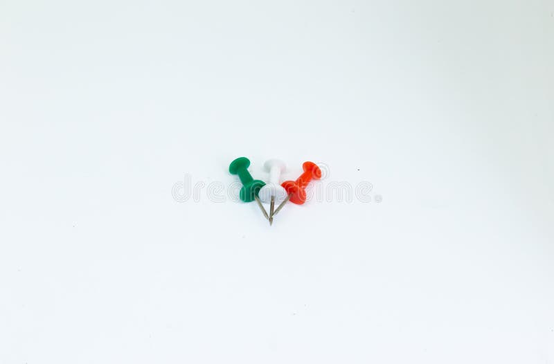 Push Pin on the Isolated White Background Stock Image - Image of ...