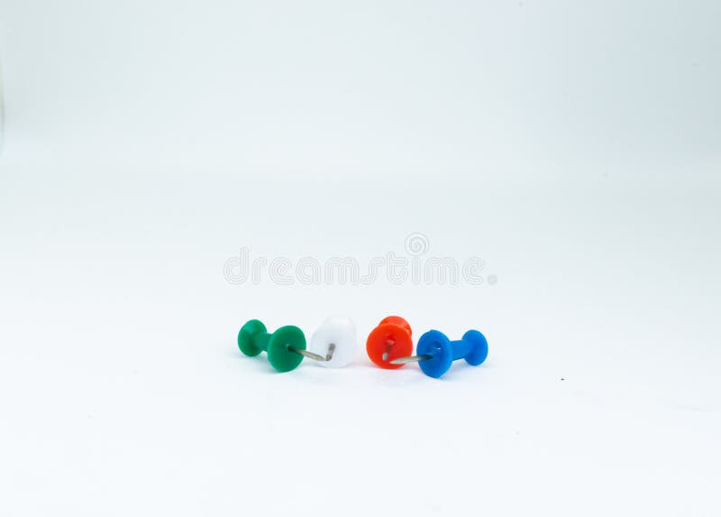 Push Pin on the Isolated White Background Stock Image - Image of ...