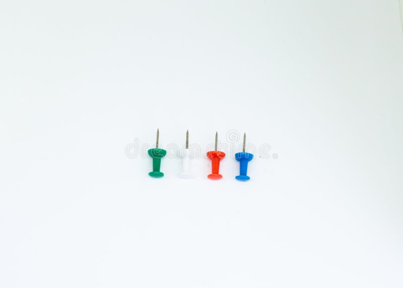 Push Pin on the Isolated White Background Stock Image - Image of ...