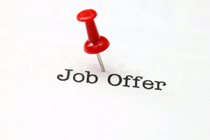 Push pin on job offer stock image. Image of handwriting - 37760571