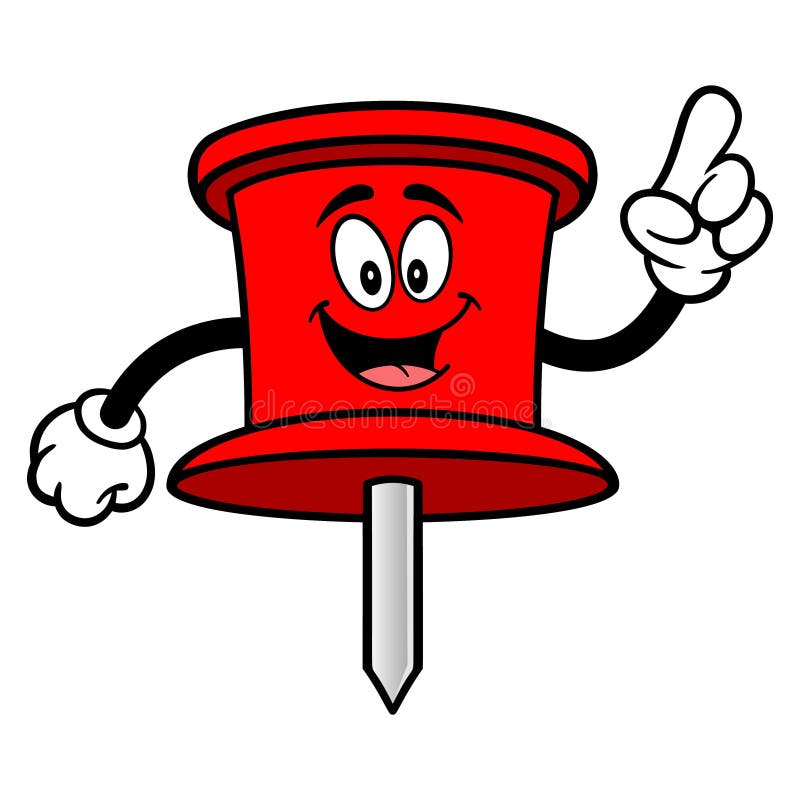 Push Pin Mascot Pointing stock vector. Illustration of business - 146763206