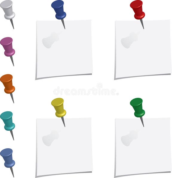 Push-pin with Note stock vector. Illustration of forget - 19980904