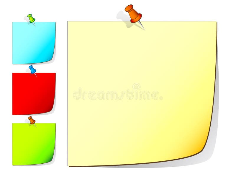 Push pin notes stock vector. Illustration of colorful - 4447352