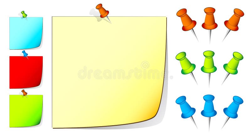 Push pin notes stock vector. Illustration of colorful - 4447352