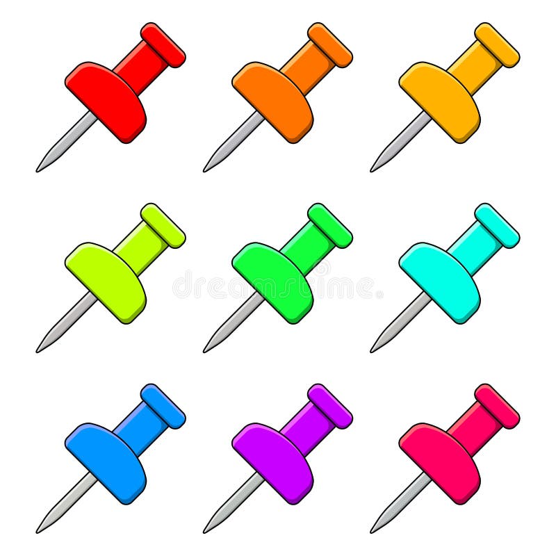 Push Pin Office Vector Design Isolated on White Stock Vector ...