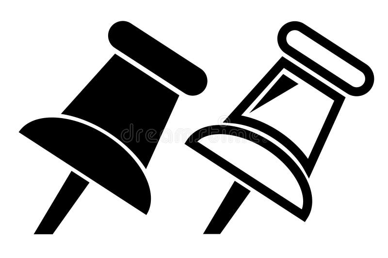 Simple Vector Set 2 Push Pin, Isolated on White Stock Vector ...