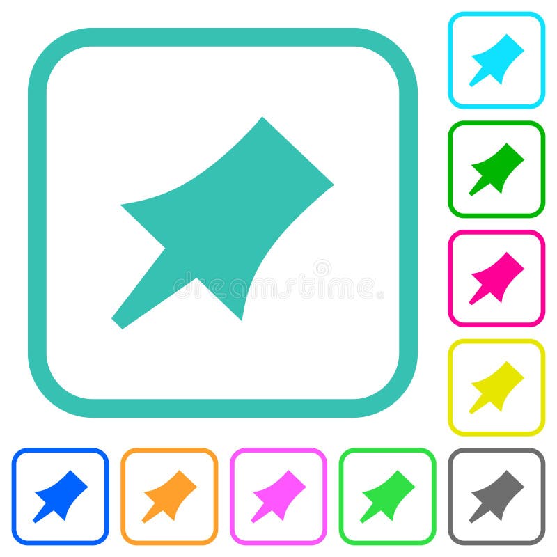Push Pin Solid Vivid Colored Flat Icons Stock Vector - Illustration of ...