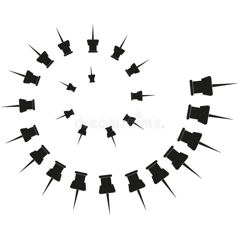 Push Pin Spiral Shape. Rotating Office Tool. Stationery Vector Icon ...