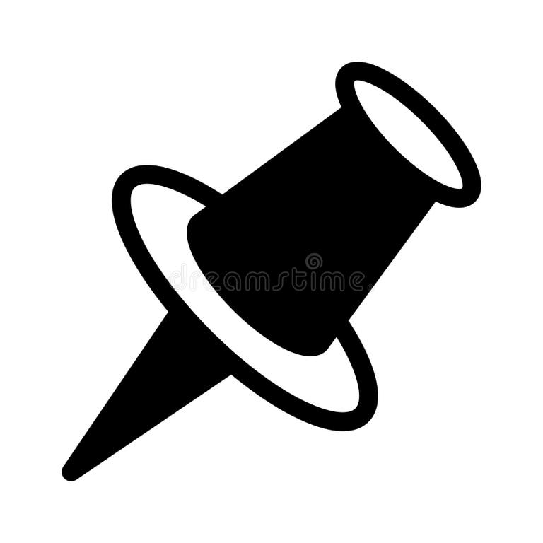 Push Pin, Pin, Thumbtack, Paper Pin Fully Editable Vector Icon Stock ...