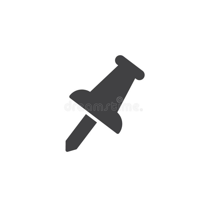 Push pin vector icon stock vector. Illustration of graphics - 121182019