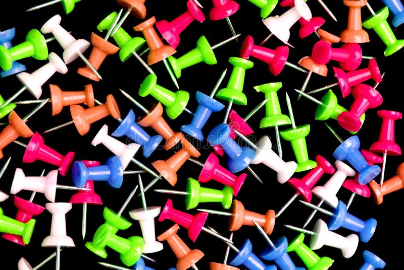 Push Pins stock image. Image of supplies, push, black - 1609685