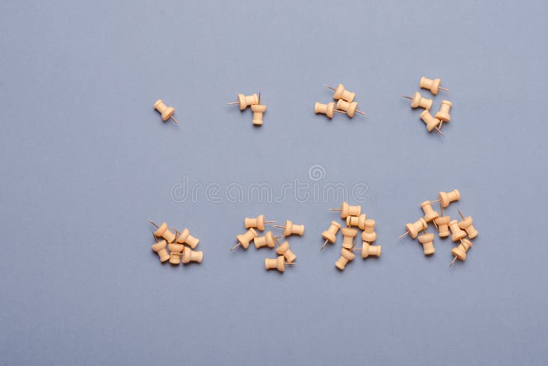 Push Pins on Background in 8 Groups Stock Image - Image of office, push ...