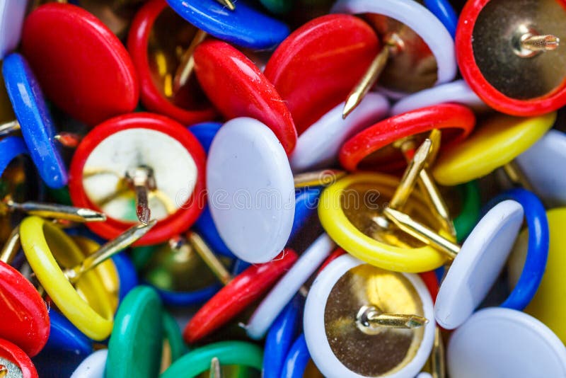 Push Pins Background.Set of Push Pins in Different Colors Stock Image ...