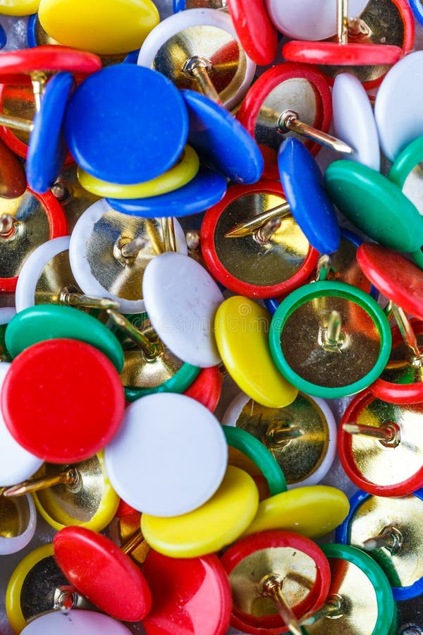 Push Pins Background.Set of Push Pins in Different Colors Stock Image ...