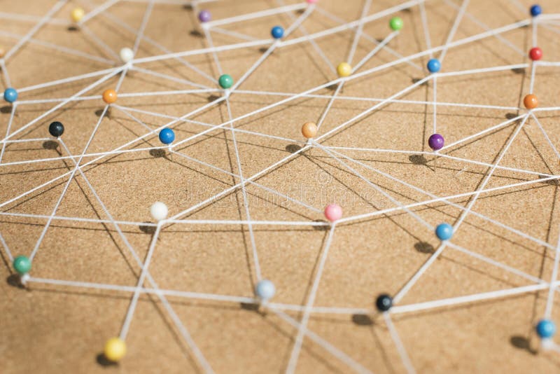 Push Pins Connected Network Concept Stock Photo - Image of lifestyle ...