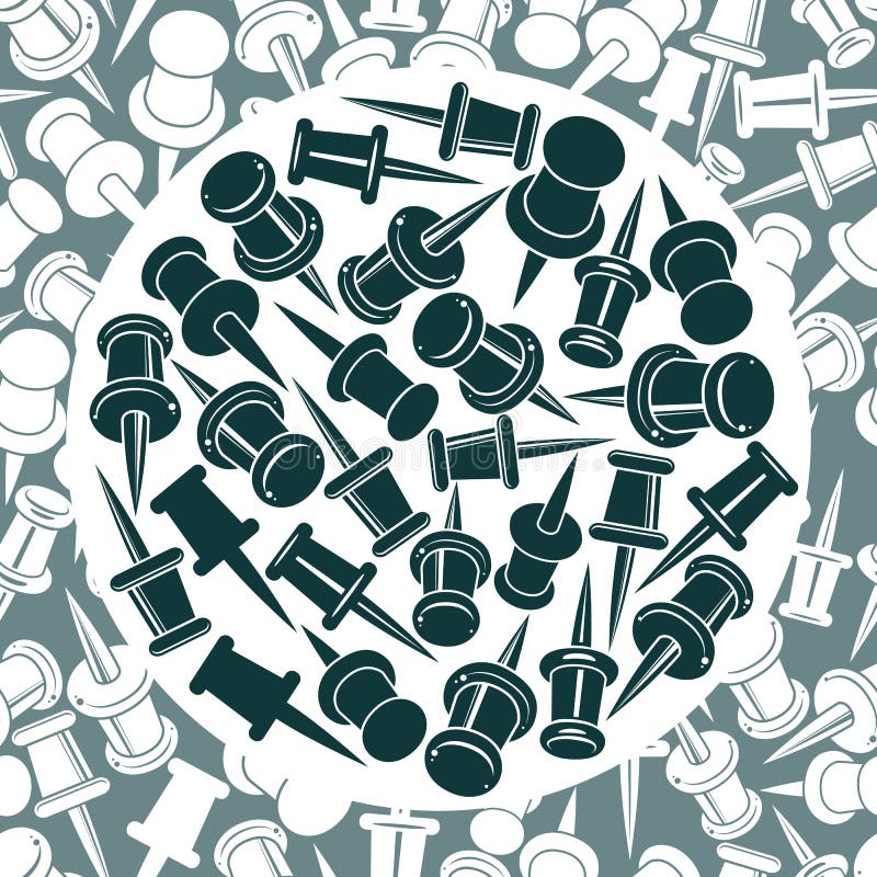 Push Pins Icon Set Seamless Pattern Stock Illustrations – 17 Push Pins ...