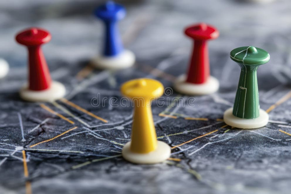 Strategic Planning Navigating Business Growth with Precision an Image of Push Pins on a Map ...