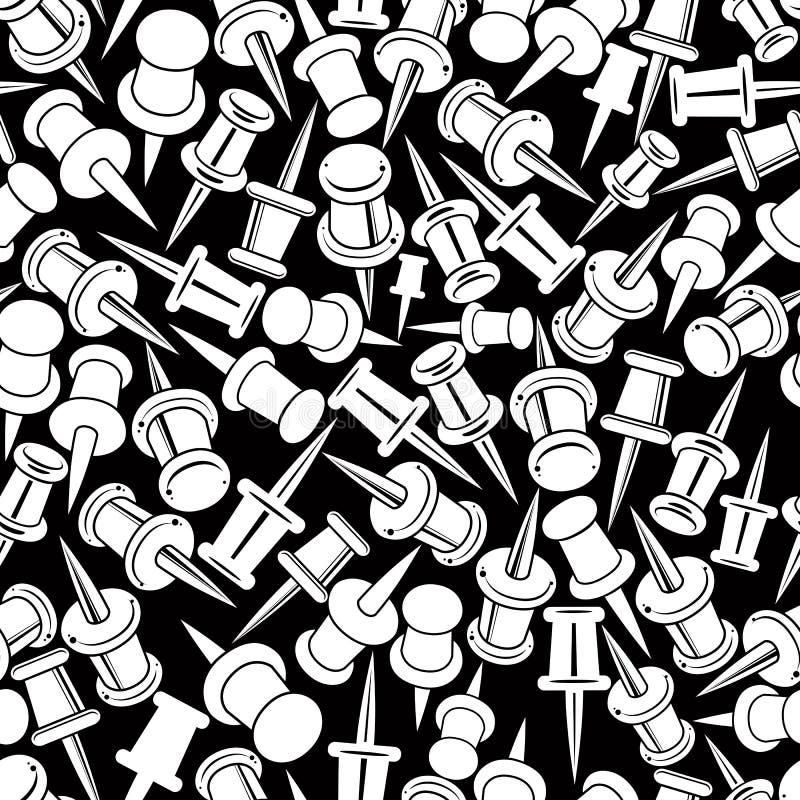 Push Pins Monochrome Seamless Background, Vector Stock Vector ...