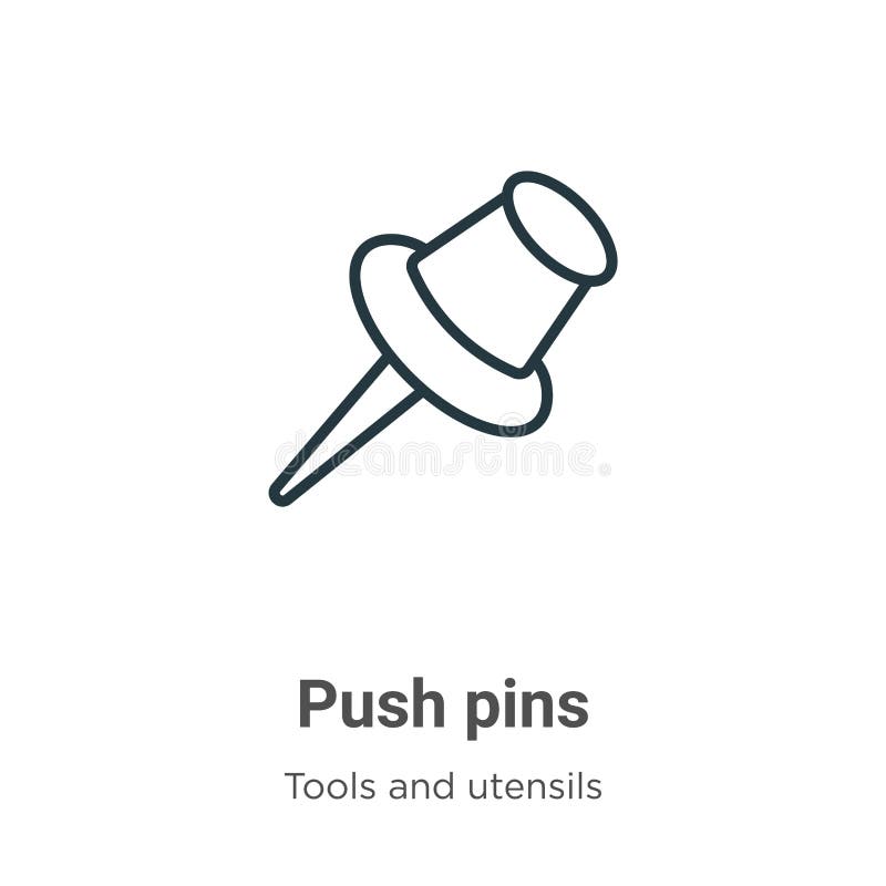 Set of Pins Icon in Filled, Thin Line, Outline and Stroke Style. Vector ...