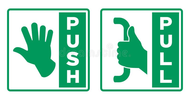 Push and pull doors signs stock vector. Illustration of sign - 216324102