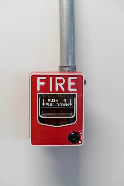 Push in Pull Down Switch Fire on White Wall Stock Image - Image of ...