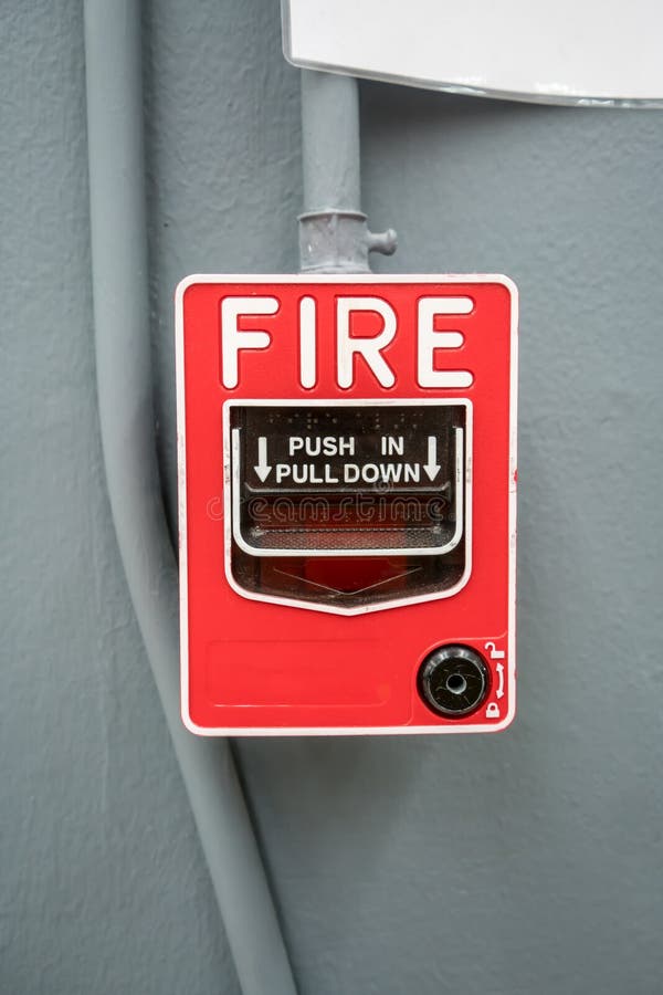 Push in Pull Down Switch in Case of Fire and Emergency Door Rele Stock ...