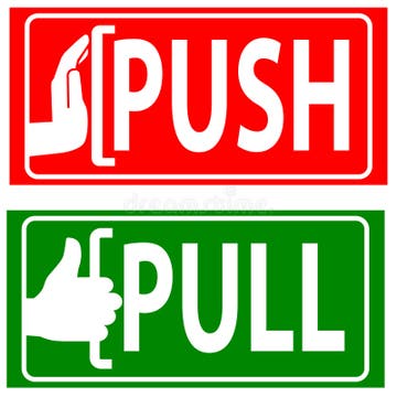 Push and Pull To Open Door Signs. Vector Stock Illustration ...